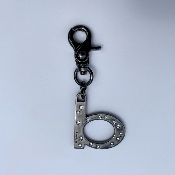 bebe | Other | Bebe Gunmetal Rhinestone Letter B Keychain Logo Handbag ...